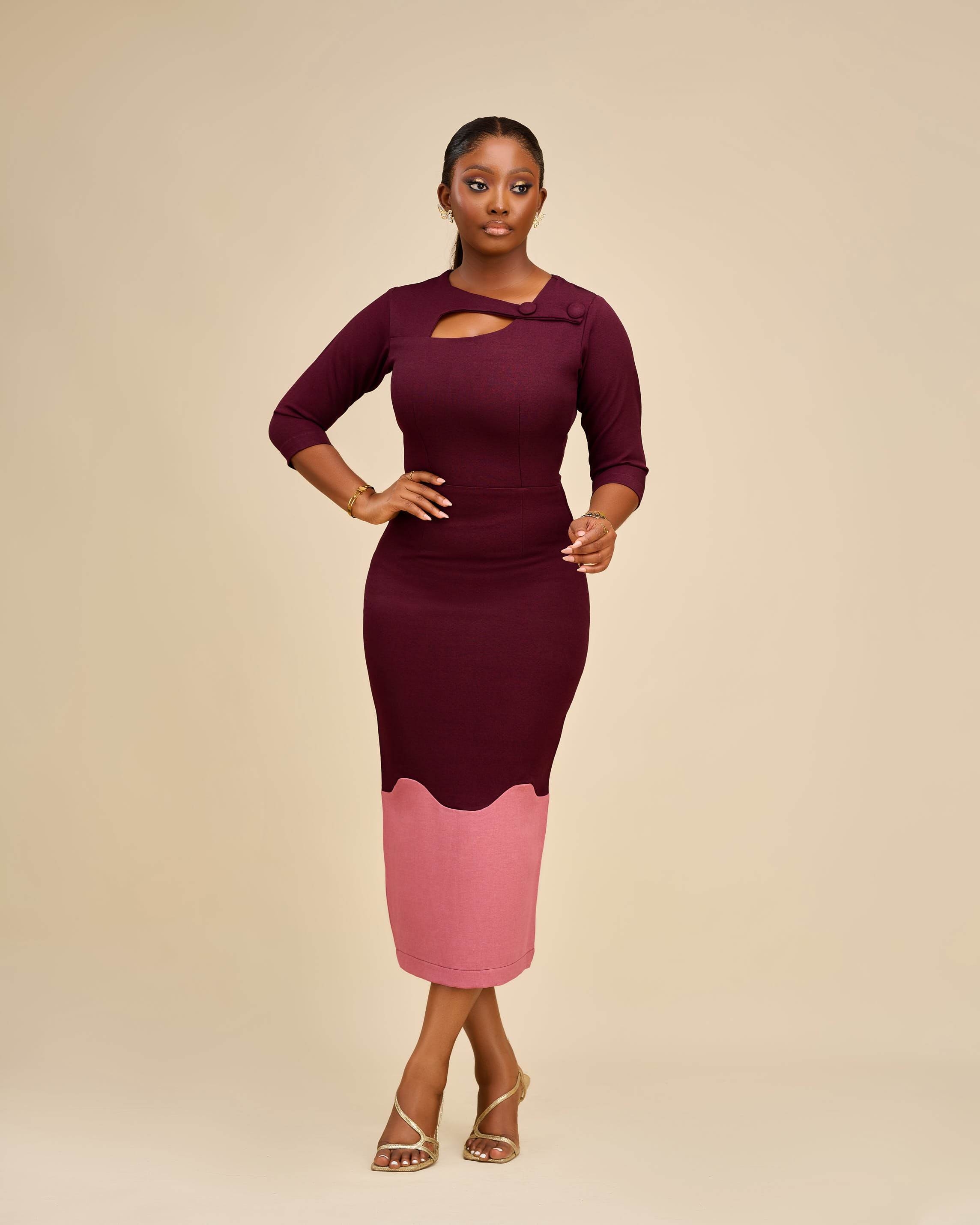 Remi Dress (burgundy) - Shop online Female Clothing Store